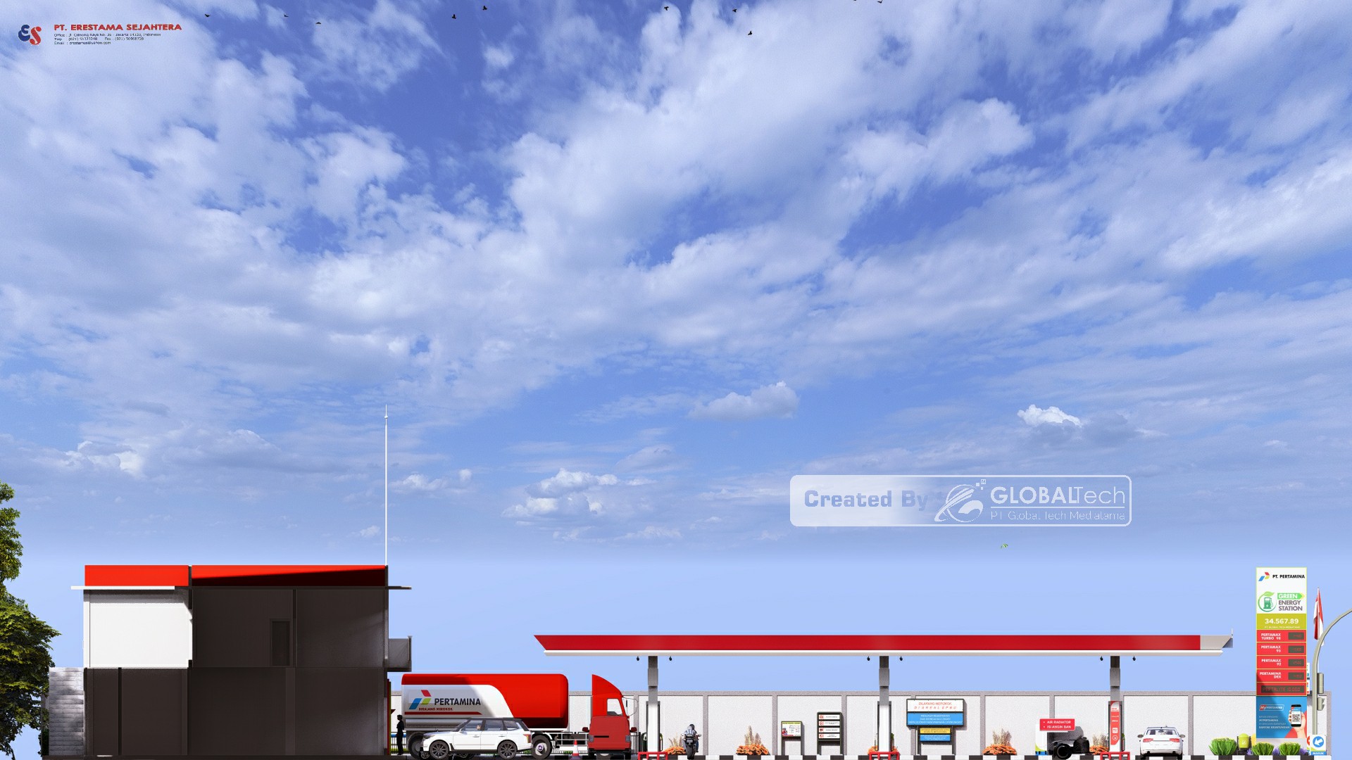 Fasilitas SPBU dengan PLTS dan CCTV sebagai syarat SPBU GES (Green ...
